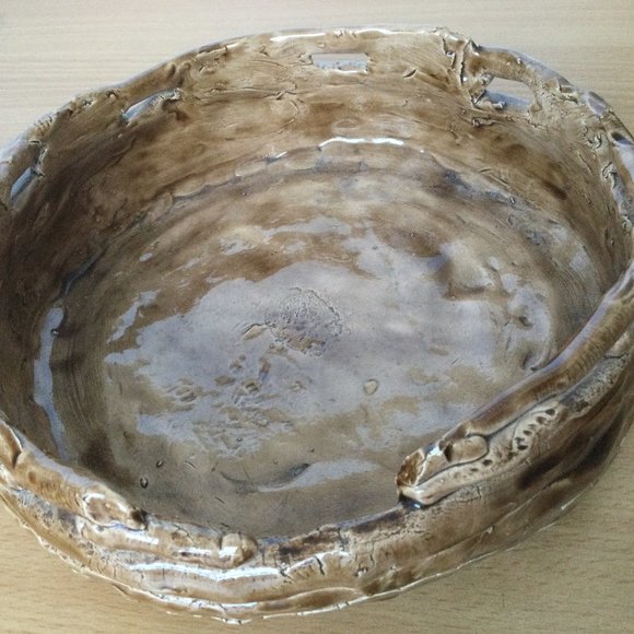 Art | Handmade Art Pottery Bowl Container Studio Ware Initialed Brown ...